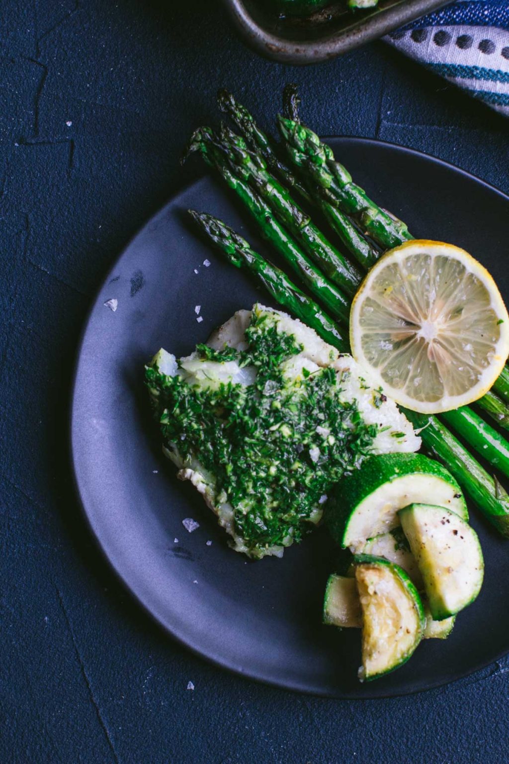 Keto baked Cod with Green Goddess Gremolata